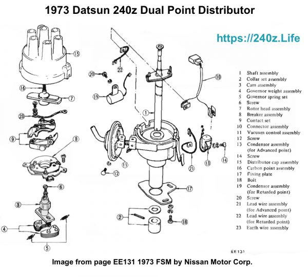 1973 Datsun 240z Dual Points Distributor